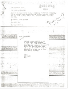 Memorandum from Judy Chilcote to Mark H. McCormack - Digital Commonwealth