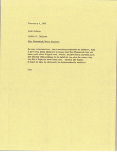 Memorandum from Judith A. Chilcote to Jack Urlwin - Digital Commonwealth