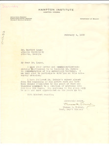 Letter from Thomas W. Turner to Rayford Logan - Digital Commonwealth