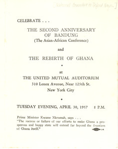 Second anniversary of Bandung and the rebirth of Ghana invitation ...