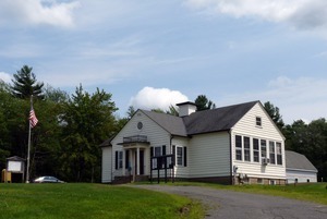 Pelham Town Library: exterior view - Digital Commonwealth