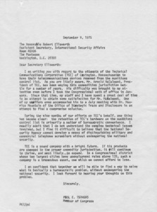 Letter to Robert Ellsworth from Paul E. Tsongas - Digital Commonwealth