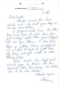 Letter from E. Eugene Exum to Mark H. McCormack - Digital Commonwealth