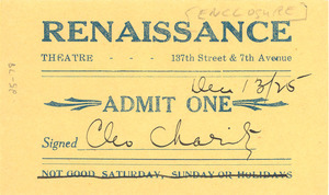 Renaissance Theater ticket - Digital Commonwealth