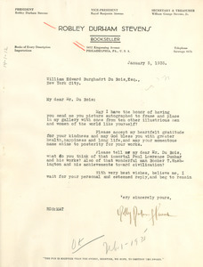 Letter from Robley Durham Stevens to W. E. B. Du Bois - Digital ...