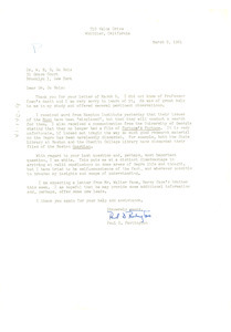 Letter from Paul Partington to W. E. B. Du Bois - Digital Commonwealth