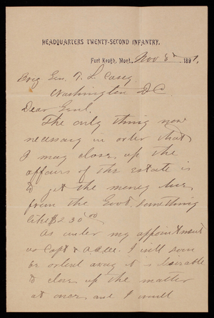 M. C. Martin to Thomas Lincoln Casey, November 8, 1891 - Digital ...