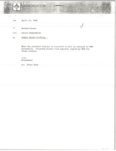 Memorandum from Laurie Roggenburk to Barbara Kernc - Digital Commonwealth