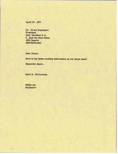 Letter from Mark H. McCormack to Bruce Rappaport - Digital Commonwealth
