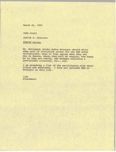 Memorandum from Judy A. Chilcote to Judy Stott - Digital Commonwealth