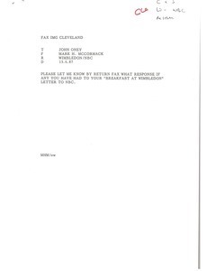Fax from Mark H. McCormack to John Oney - Digital Commonwealth