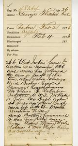 Tewksbury Almshouse Intake Record: Fletcher, George - Digital Commonwealth