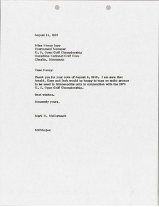 Letter from Mark H. McCormack to Nancy Jupp - Digital Commonwealth