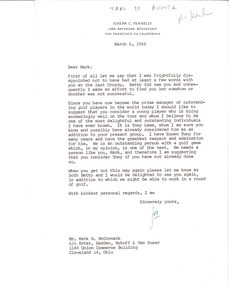 Letter from Joseph C. Fennelly to Mark H. McCormack - Digital Commonwealth