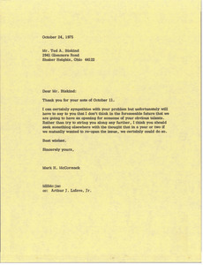 Letter from Mark H. McCormack to Ted A. Biskind - Digital Commonwealth