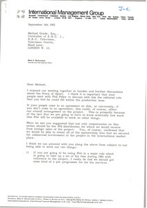 Letter from Mark H. McCormack to Michael Grade - Digital Commonwealth