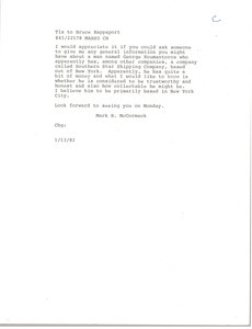 Letter from Mark H. McCormack to Bruce Rappaport - Digital Commonwealth