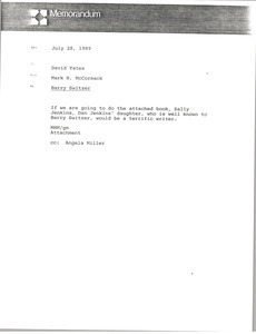 Memorandum from Mark H. McCormack to David Yates - Digital Commonwealth