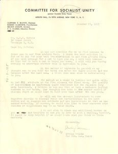 Letter from Irving Beinin to W. E. B. Du Bois - Digital Commonwealth