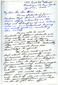Letter from Bernice M. Ginsberg, Elsa V. Ebeling, and Howard H. Rayfiel ...