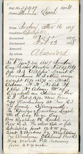 Tewksbury Almshouse Intake Record: Leach, Thomas - Digital Commonwealth