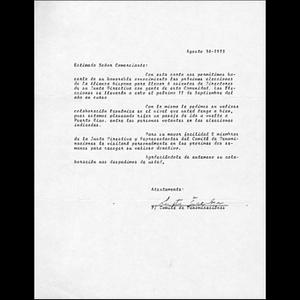 Letter from Sixto Escobar to Mr. Comerciante. - Digital Commonwealth