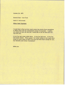 Memorandum from Mark H. McCormack to Howard Katz - Digital Commonwealth
