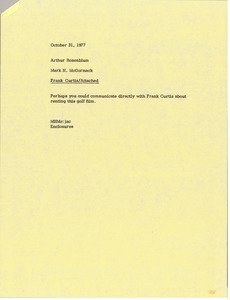 Memorandum from Mark H. McCormack to Arthur Rosenblum - Digital ...