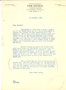 Circular letter from Crisis to unidentified correspondent - Digital ...