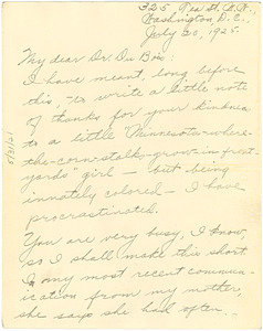 Letter from Marvel K. Jackson Cooke to W. E. B. Du Bois - Digital ...