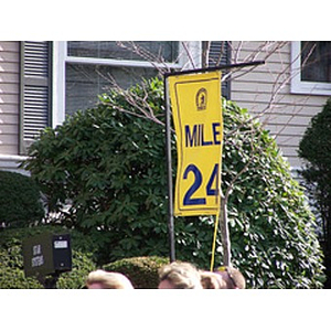 Mile Marker on the Boston Marathon route - Digital Commonwealth