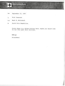 Memorandum from Mark H. McCormack to Rick Isaacson - Digital Commonwealth