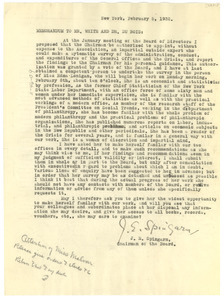 Memorandum from J. E. Spingarn to W. E. B. Du Bois and Walter White ...