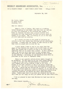 Letter from National Guardian to W. E. B. Du Bois - Digital Commonwealth