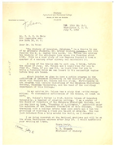 Letter from Oklahoma Agricultural and Mechanical College to W. E. B. Du ...