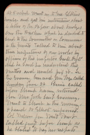 Thomas Lincoln Casey Notebook, June 1892-September 1892, 27, at 5 o ...