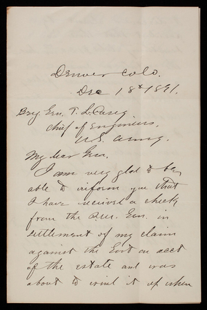 M. C. Martin to Thomas Lincoln Casey, December 18, 1891 - Digital ...