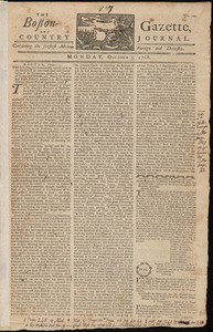 The Boston-Gazette, and Country Journal, 3 October 1768 - Digital ...
