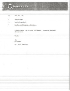 Memorandum from Laurie Roggenburk to Bobbie Lemmo - Digital Commonwealth