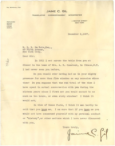 Letter from Jaime C. Gil to W. E. B. Du Bois - Digital Commonwealth