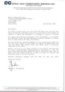Letter from Gordon H. Shingleton to Mark H. McCormack - Digital ...