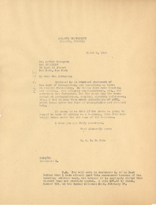 Letter from W. E. B. Du Bois to Arthur Spingarn - Digital Commonwealth
