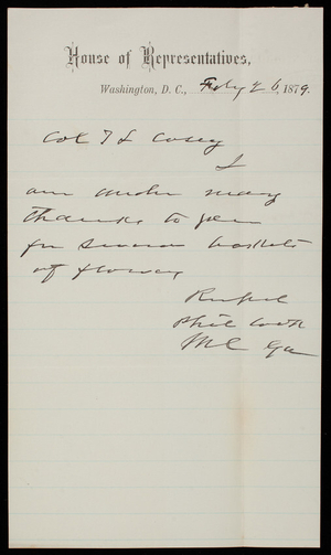 Philip Cook to Thomas Lincoln Casey, February 26, 1879 - Digital ...