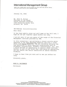 Letter from Mark H. McCormack to Gene W. Milner - Digital Commonwealth