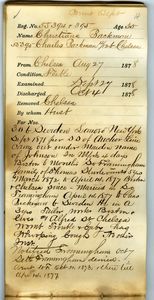 Tewksbury Almshouse Intake Record: Backman, Charles - Digital Commonwealth