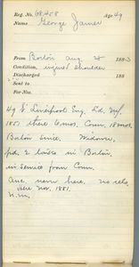 Tewksbury Almshouse Intake Record: James, George - Digital Commonwealth