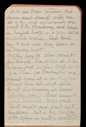 Thomas Lincoln Casey Notebook, August 1895-January 1896, 127, 10.10am ...