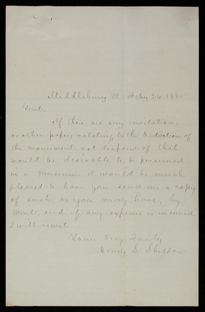 Henry S. Sheldon to Thomas Lincoln Casey, February 26, 1885 - Digital ...