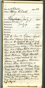 Tewksbury Almshouse Intake Record: Ellard, Mary - Digital Commonwealth