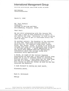 Letter from Mark H. McCormack to Paul Verkuil - Digital Commonwealth